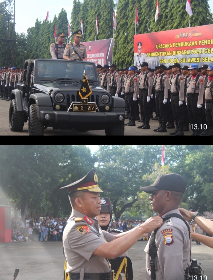 Wakapolda Sulsel Pimpin Upacara Pembukaan Pendidikan Pembentukan Bintara Polri Gel.II T.A. 2024 ...